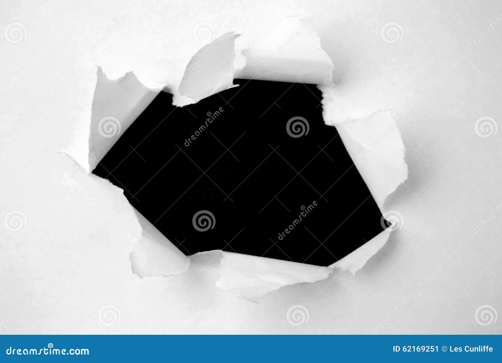 Hole in paper stock image. Image of hole, white, macro - 62169251