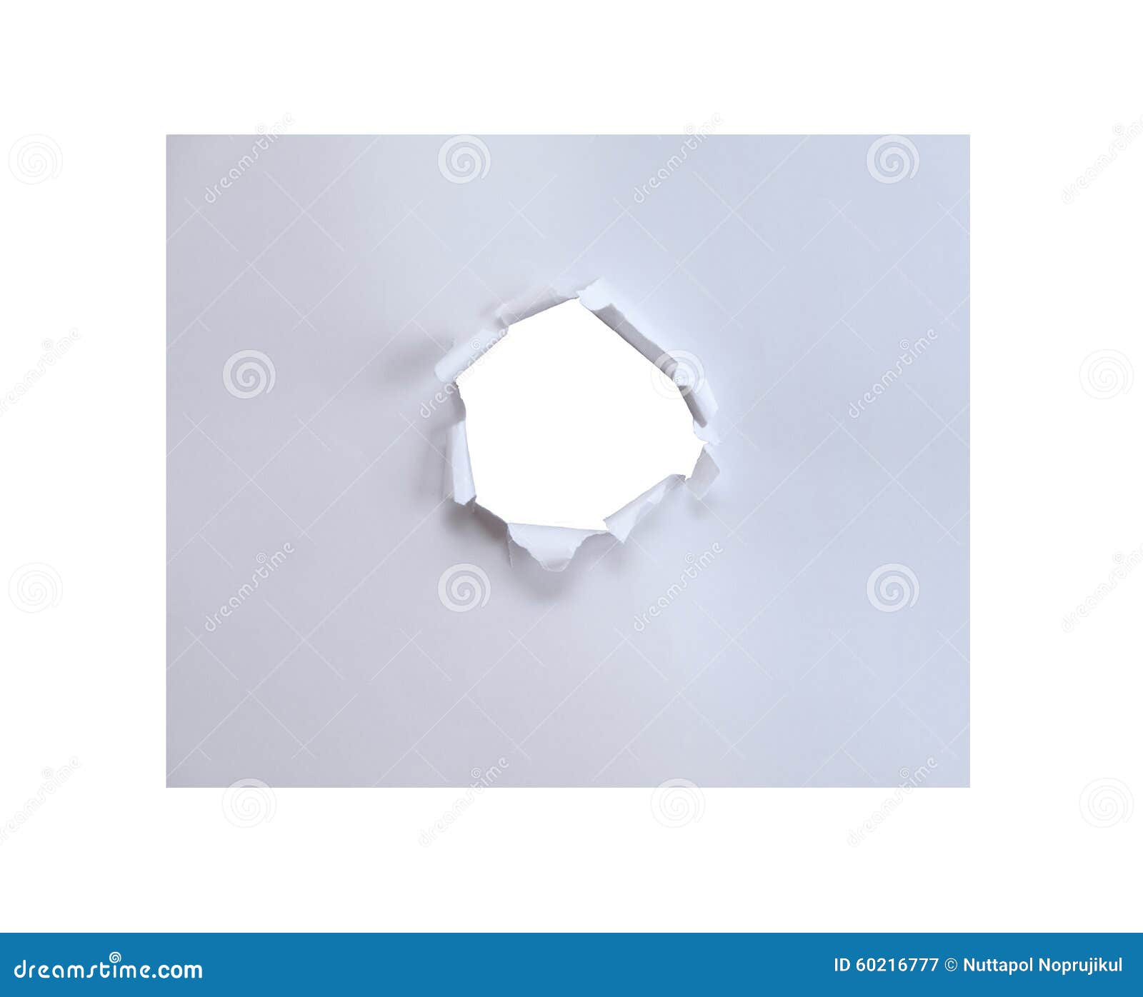 Hole in the Paper with Torn Sides. Stock Image - Image of crumpled ...