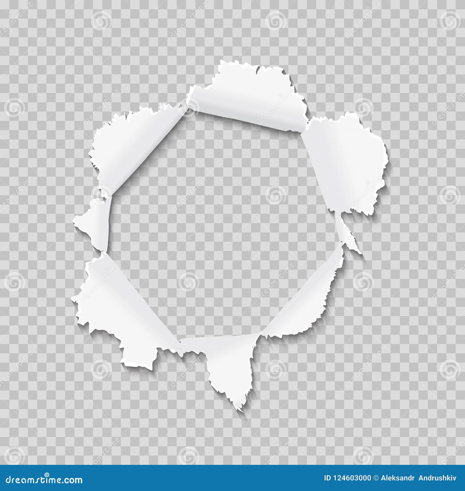Paper Hole. Realistic Vector Torn Paper With Ripped Edges. Damage Paper ...
