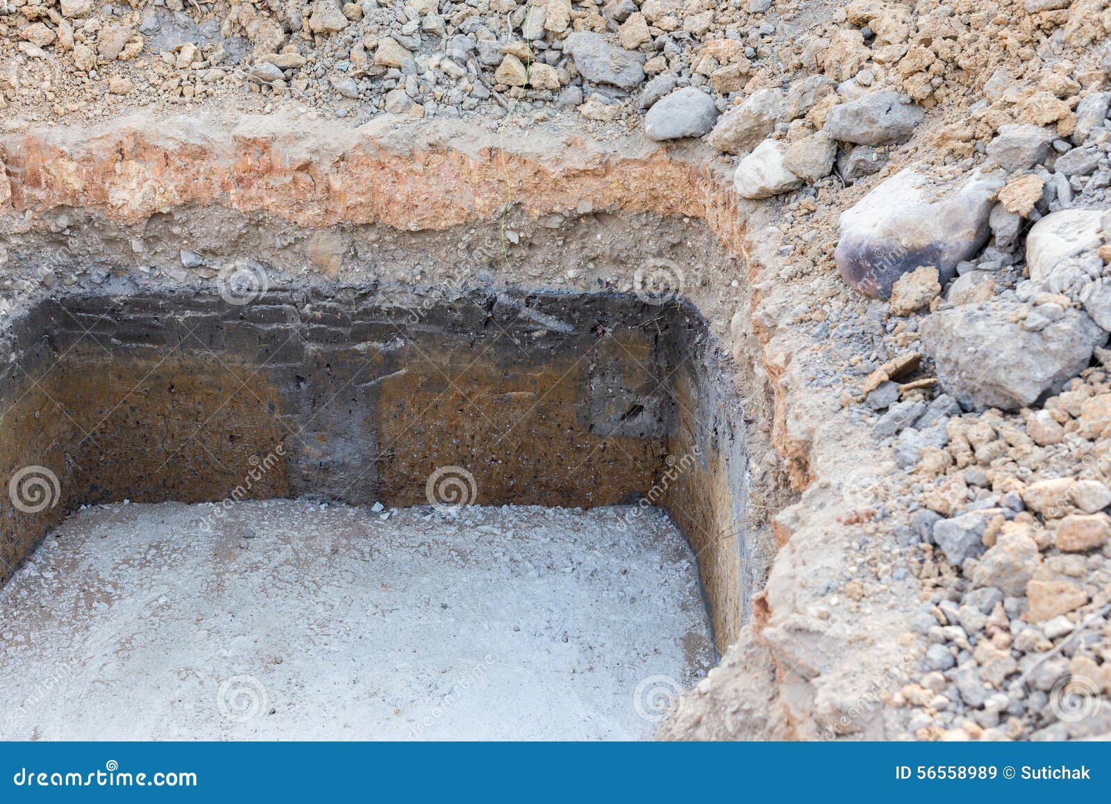 Hole of Pillar in Construction Site Stock Image - Image of cement ...
