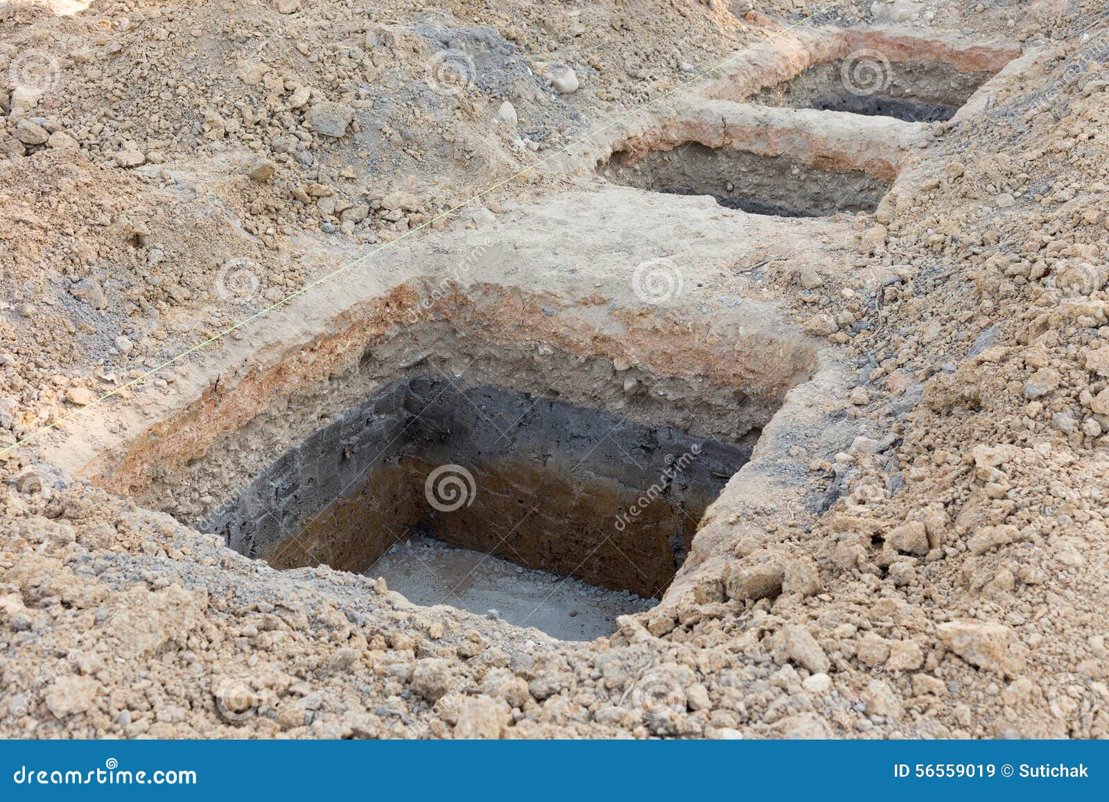 Hole of Pillar in Construction Site Stock Image - Image of industry ...