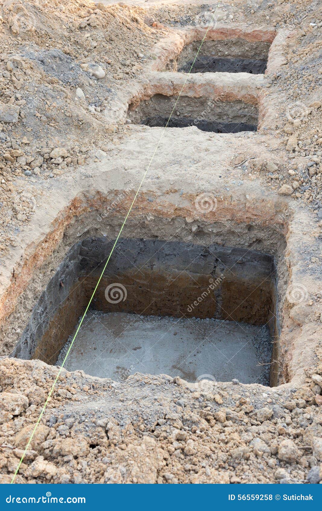 Hole of Pillar in Construction Site Stock Photo - Image of concrete ...