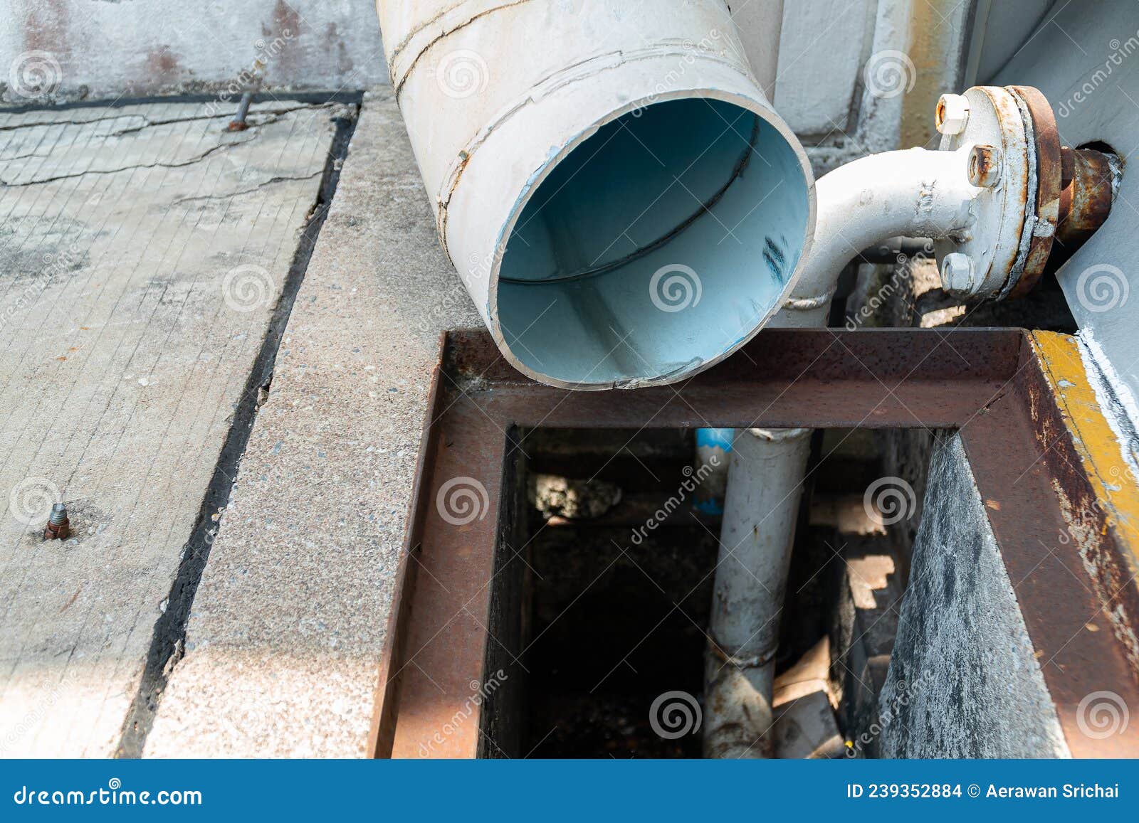 Hole of Pipe for Draining Rainwater. Stock Photo - Image of drainage ...