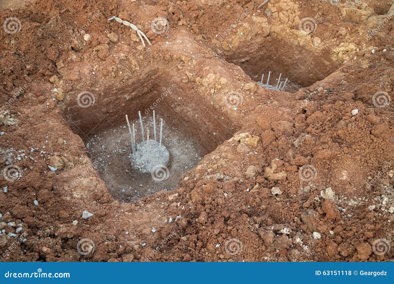 Hole Of Pole In Construction Site Building Prepare Royalty-Free Stock ...