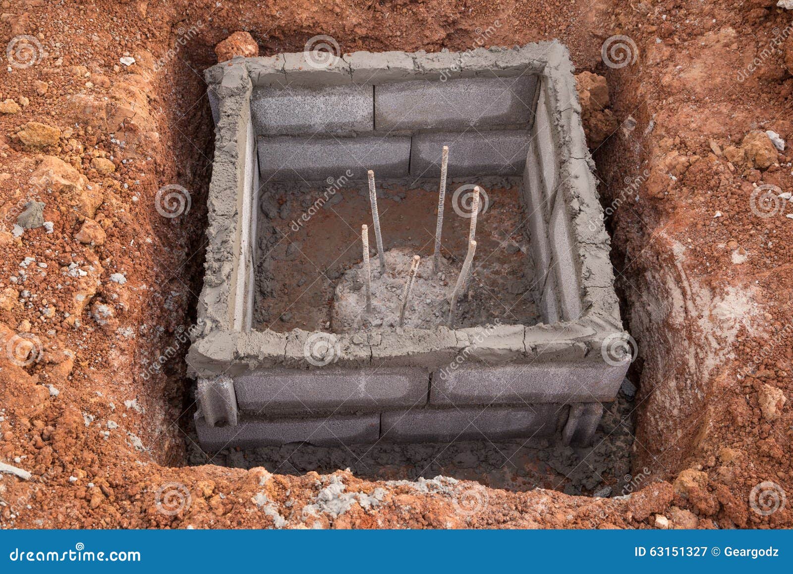 Hole Of Pole In Construction Site Building Prepare Royalty-Free Stock ...