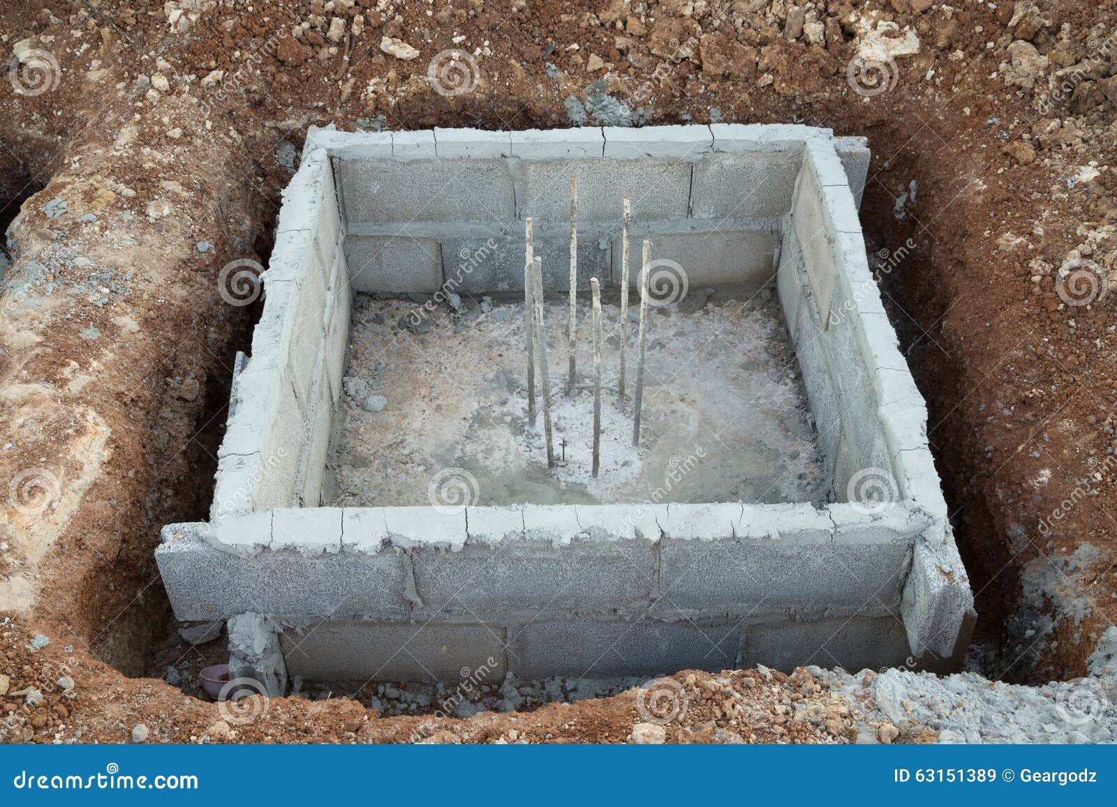 Hole of Pole in Construction Site Building Prepare Stock Image - Image ...
