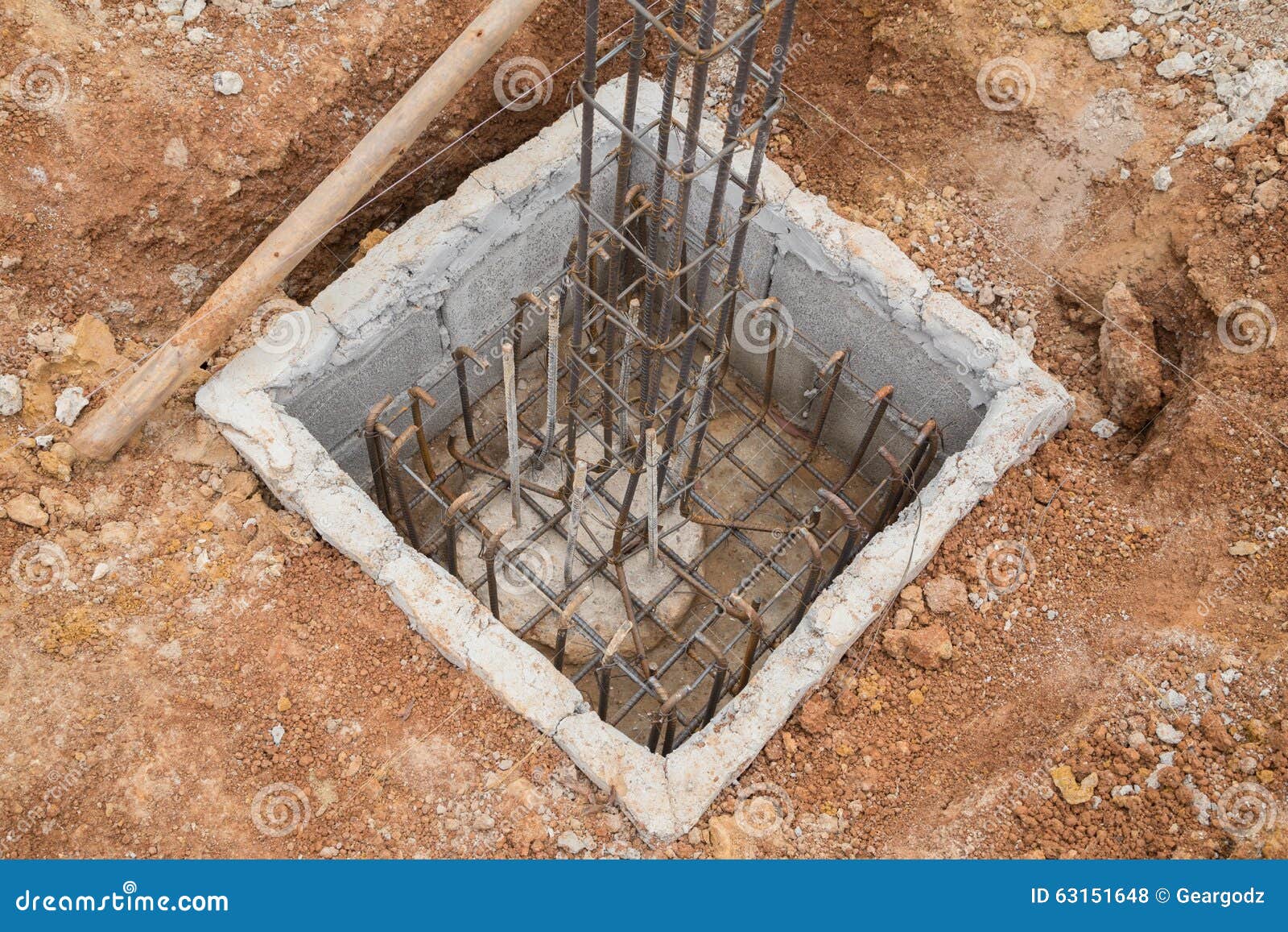 Hole of Pole in Construction Site Building Prepare Stock Photo - Image ...