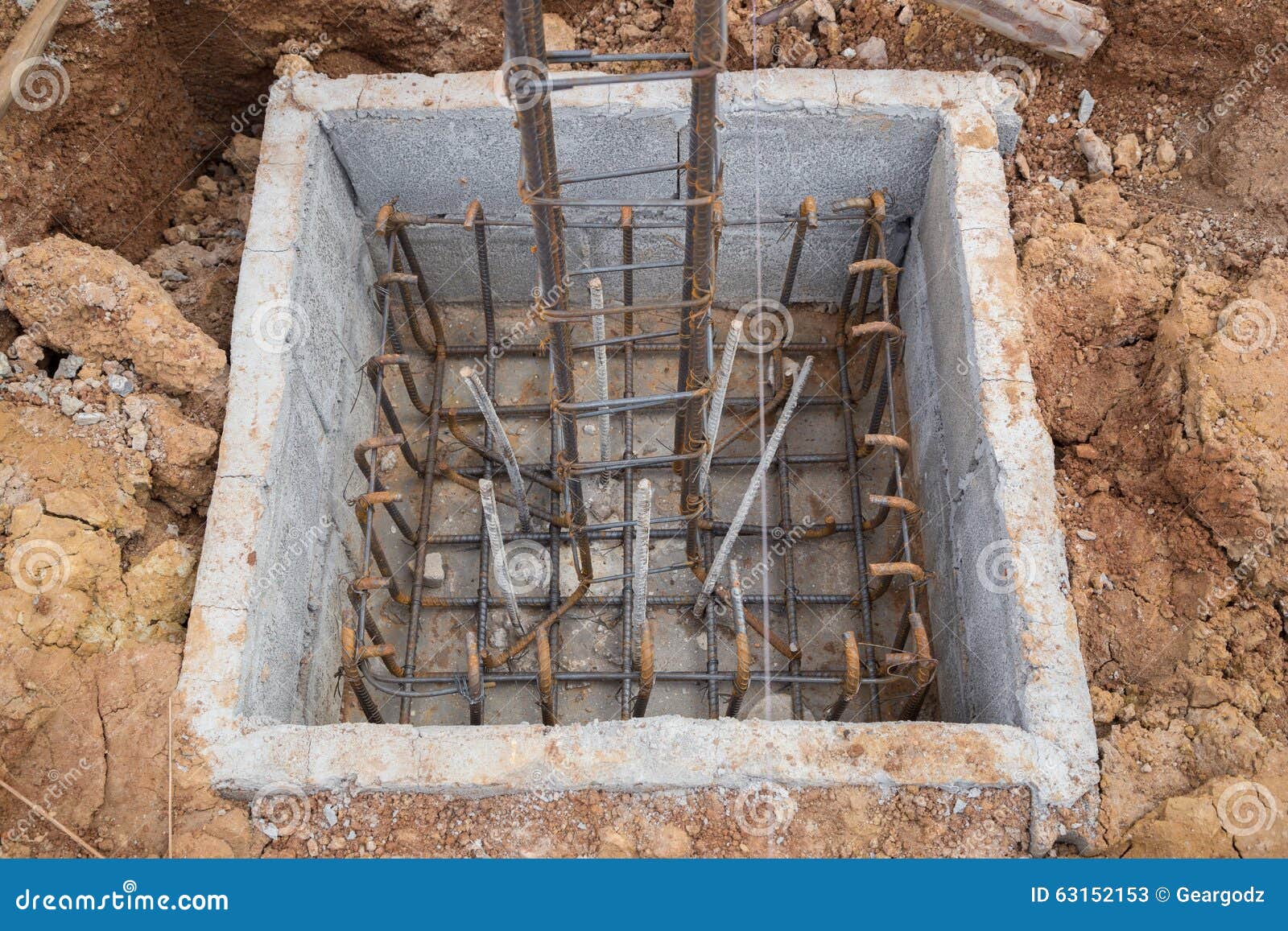 Hole of Pole in Construction Site Building Prepare Stock Image - Image ...