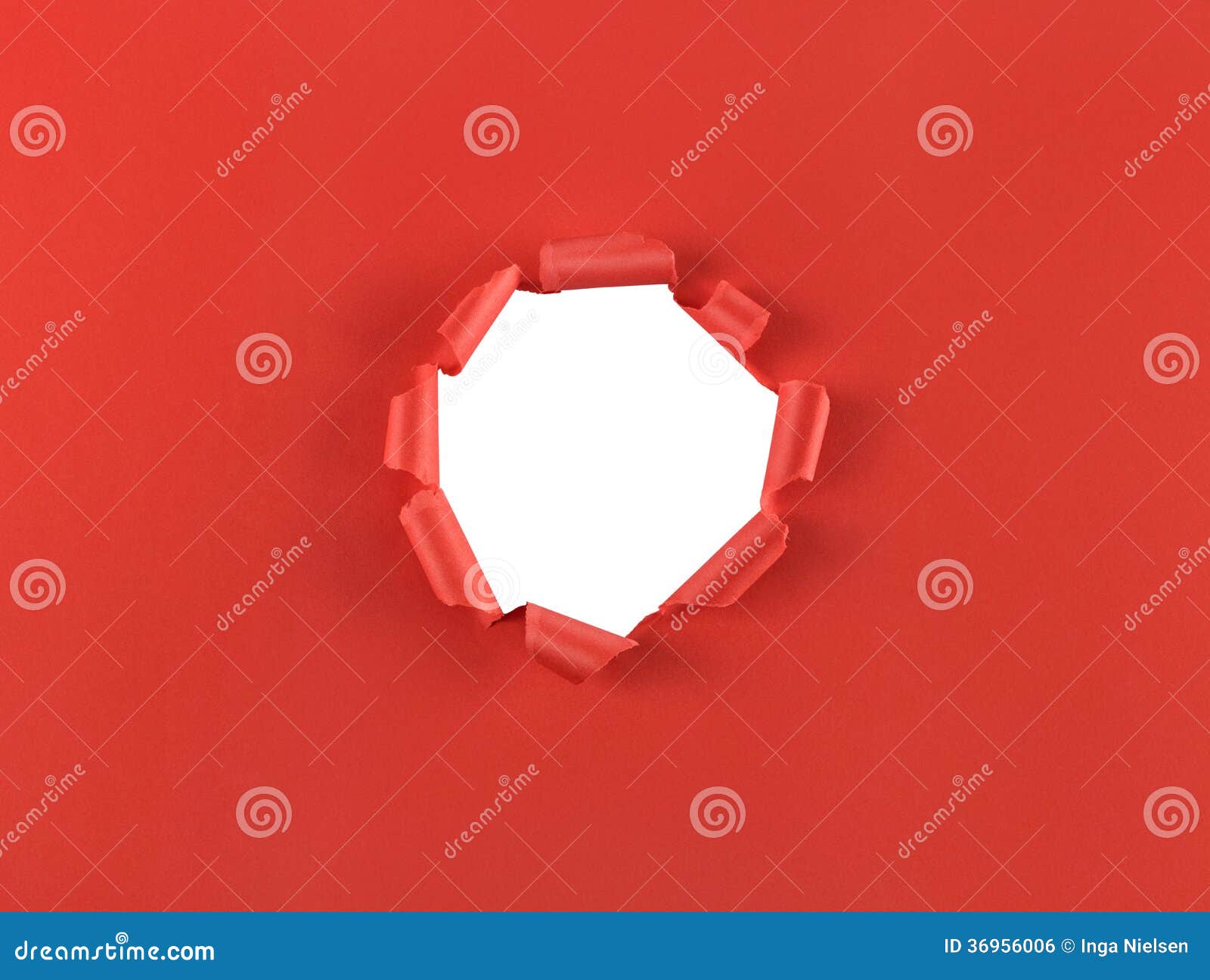 Hole in red paper stock photo. Image of abstract, damaged - 36956006