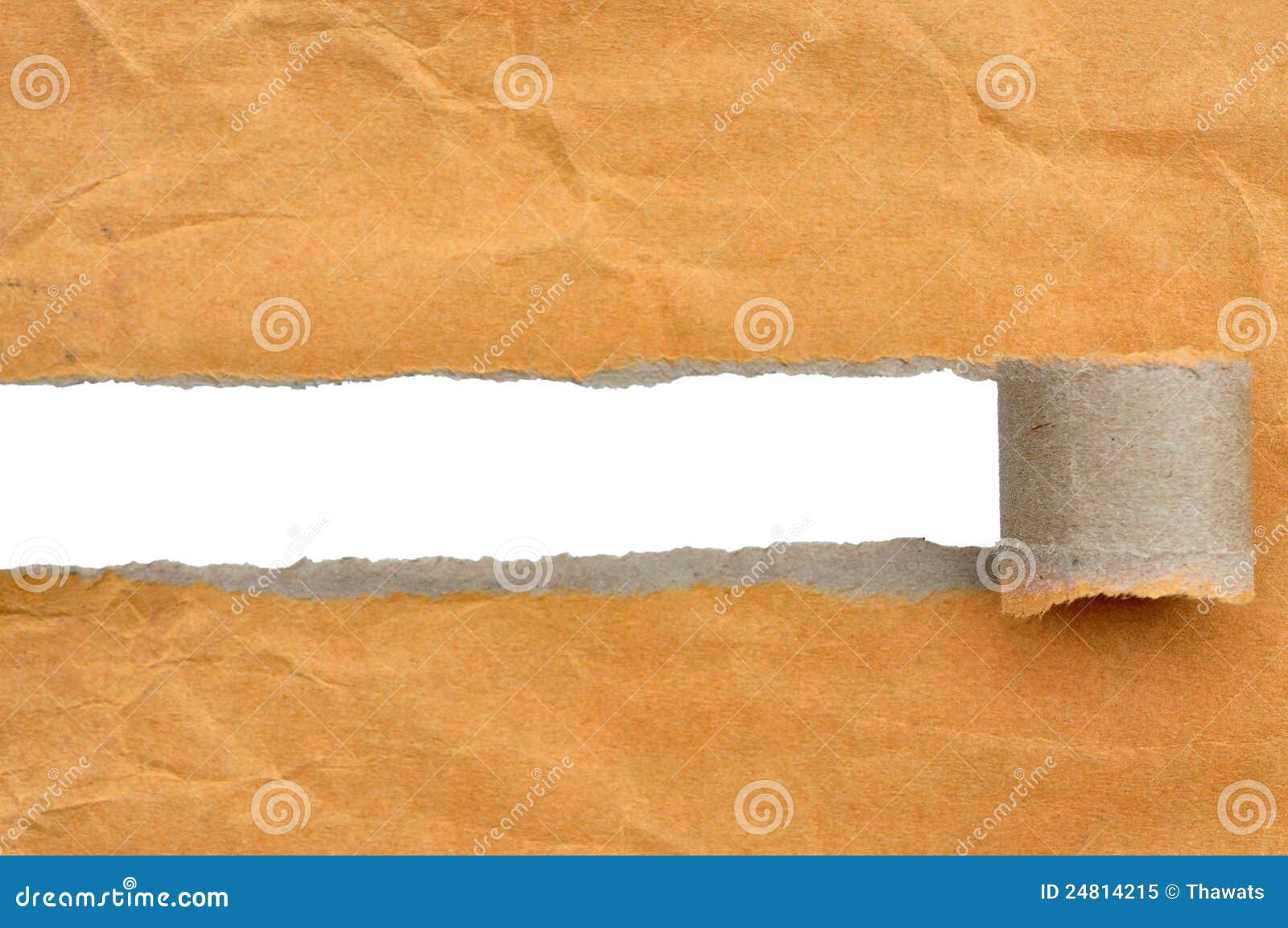 Hole ripped in brown paper stock image. Image of curled - 24814215