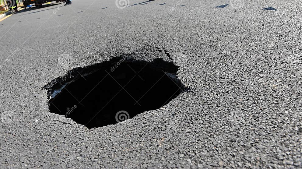 Hole in the road stock image. Image of hole, damage, civil - 15631059