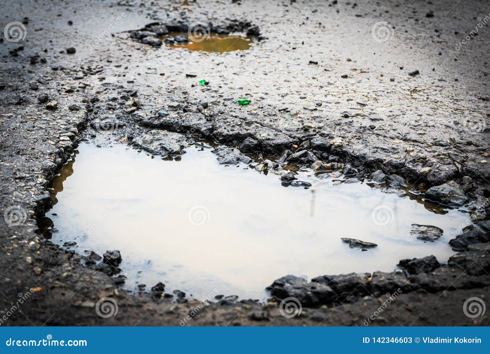 The Hole in the Road. Asphalt with Defects Stock Image - Image of ...