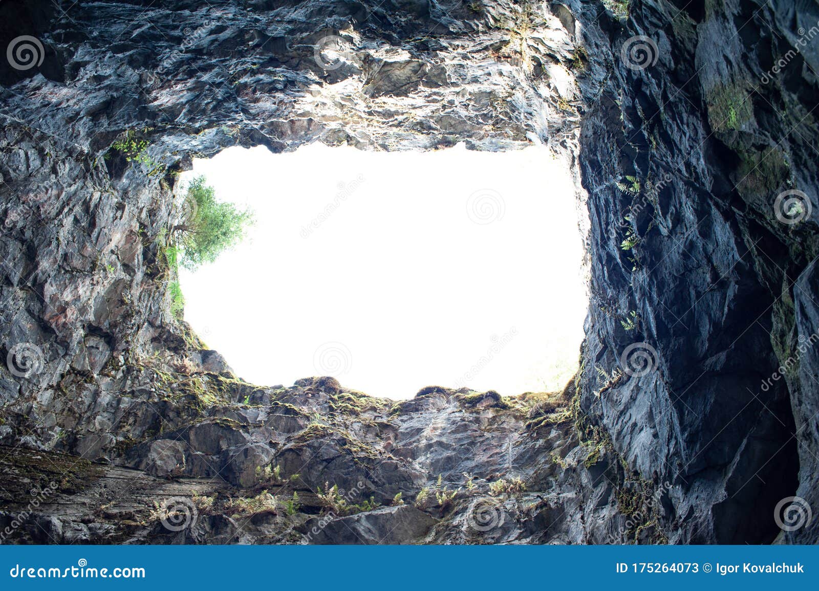 Hole in the Rocky Cave Inside Stock Image - Image of corridor, ground ...