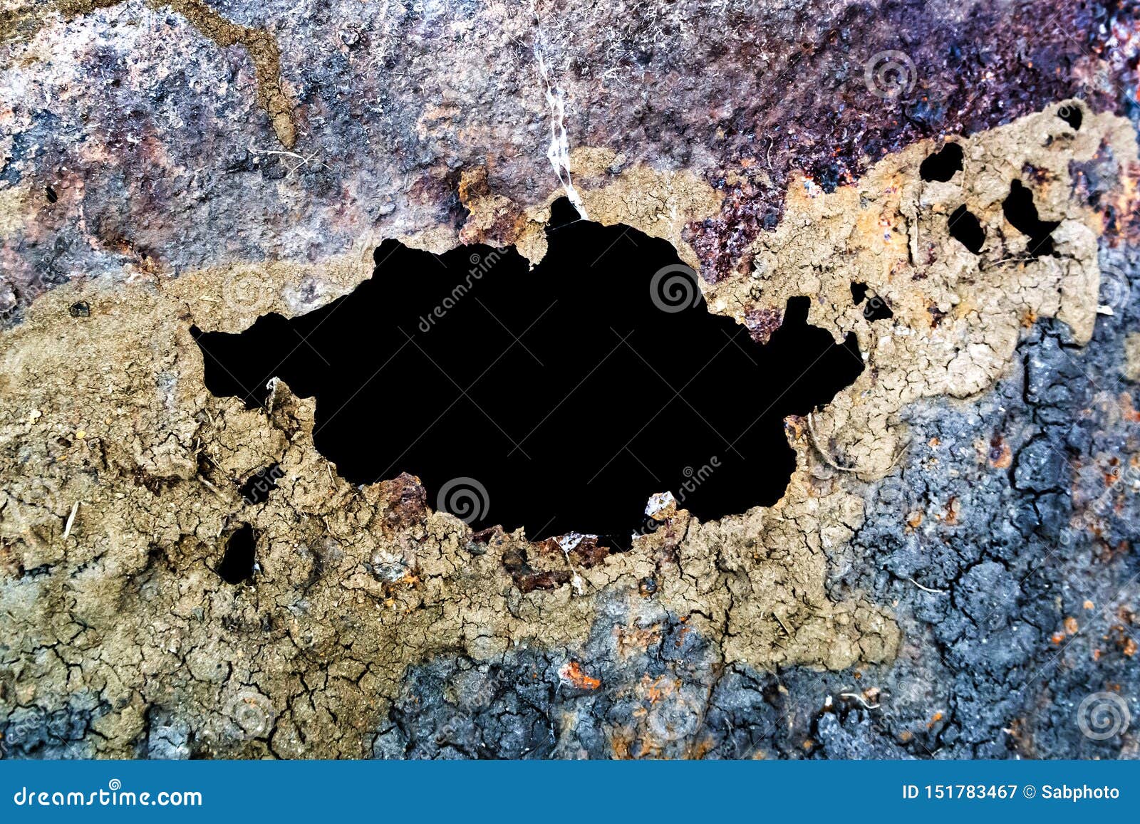 Hole in the Rusty Metal stock image. Image of rusty - 151783467