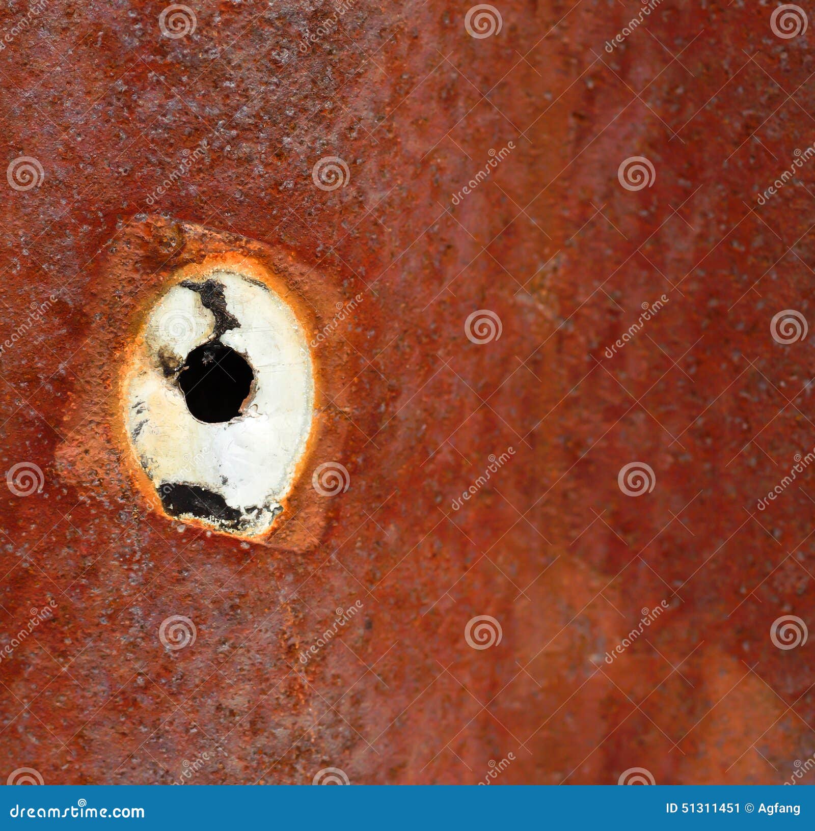 A Hole on Rusty Metal Sheet Stock Image - Image of blur, abstract: 51311451