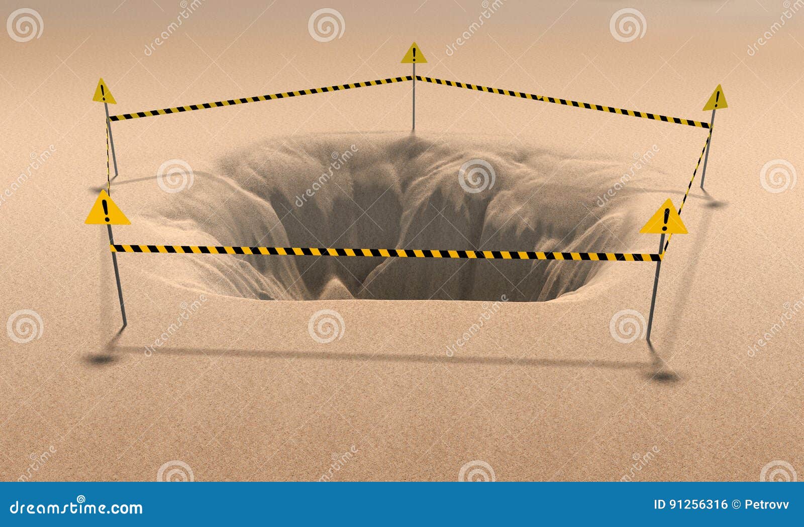 3D Rendering Quicksand Word - Danger Swamp Or Dry Quicksand Concept ...