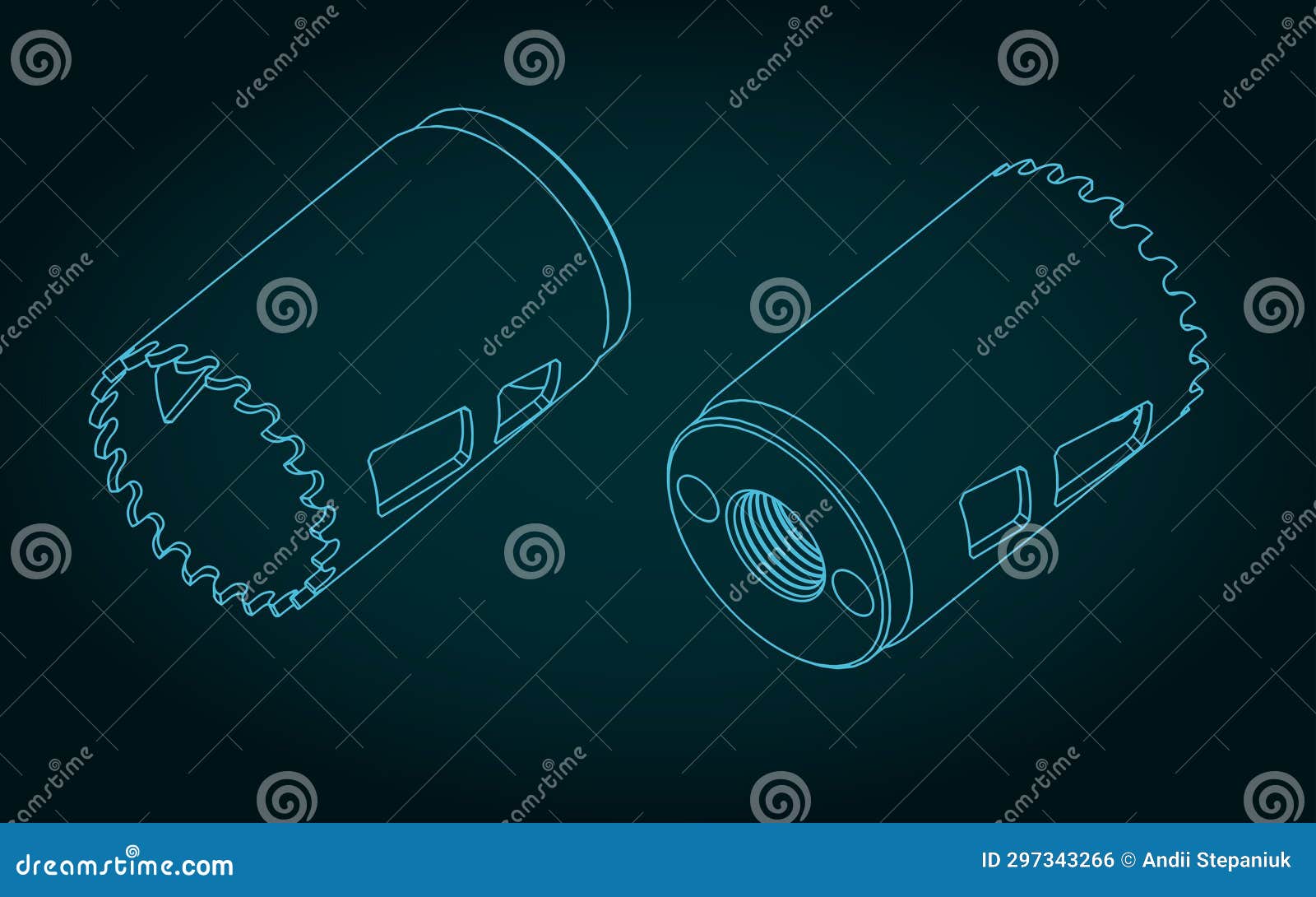 Hole saw blueprint stock vector. Illustration of furniture - 297343266