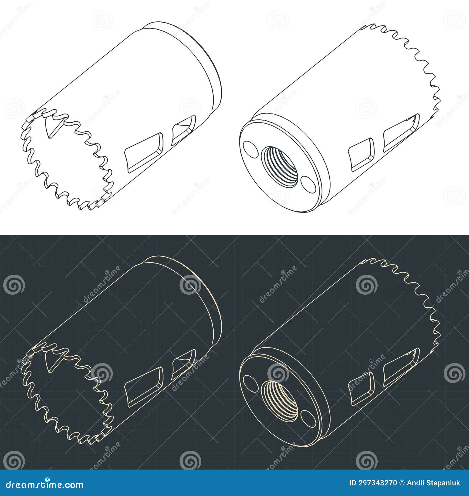 Hole saw blueprints stock illustration. Illustration of equipment ...