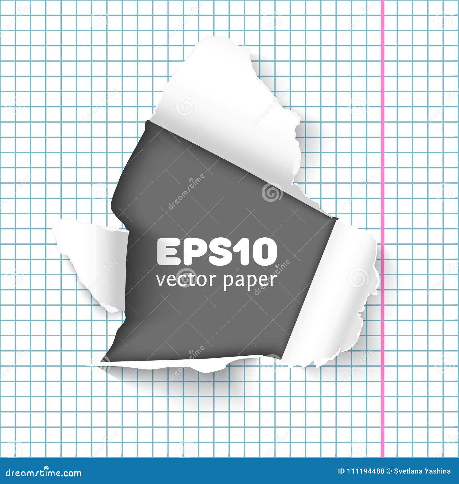 Torn Notebook Paper Pieces Realistic Vector Stock Vector - Illustration ...