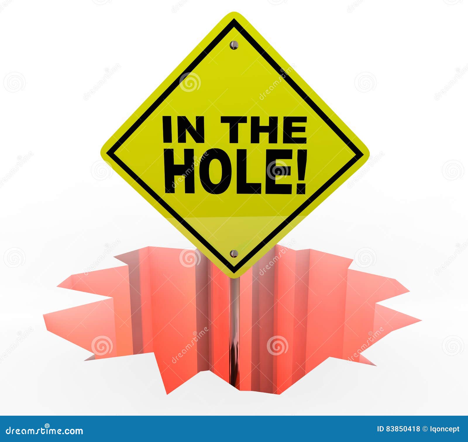 Beware The Budget Sinkhole Sign Hole Money Trouble Bankruptcy Royalty ...