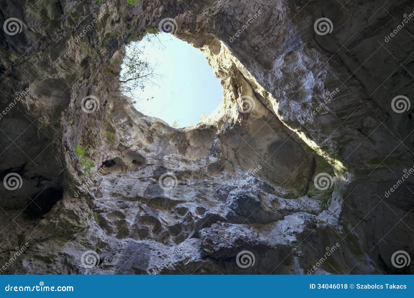 Hole on the Top of the Cave Stock Photo - Image of entrance, brown ...