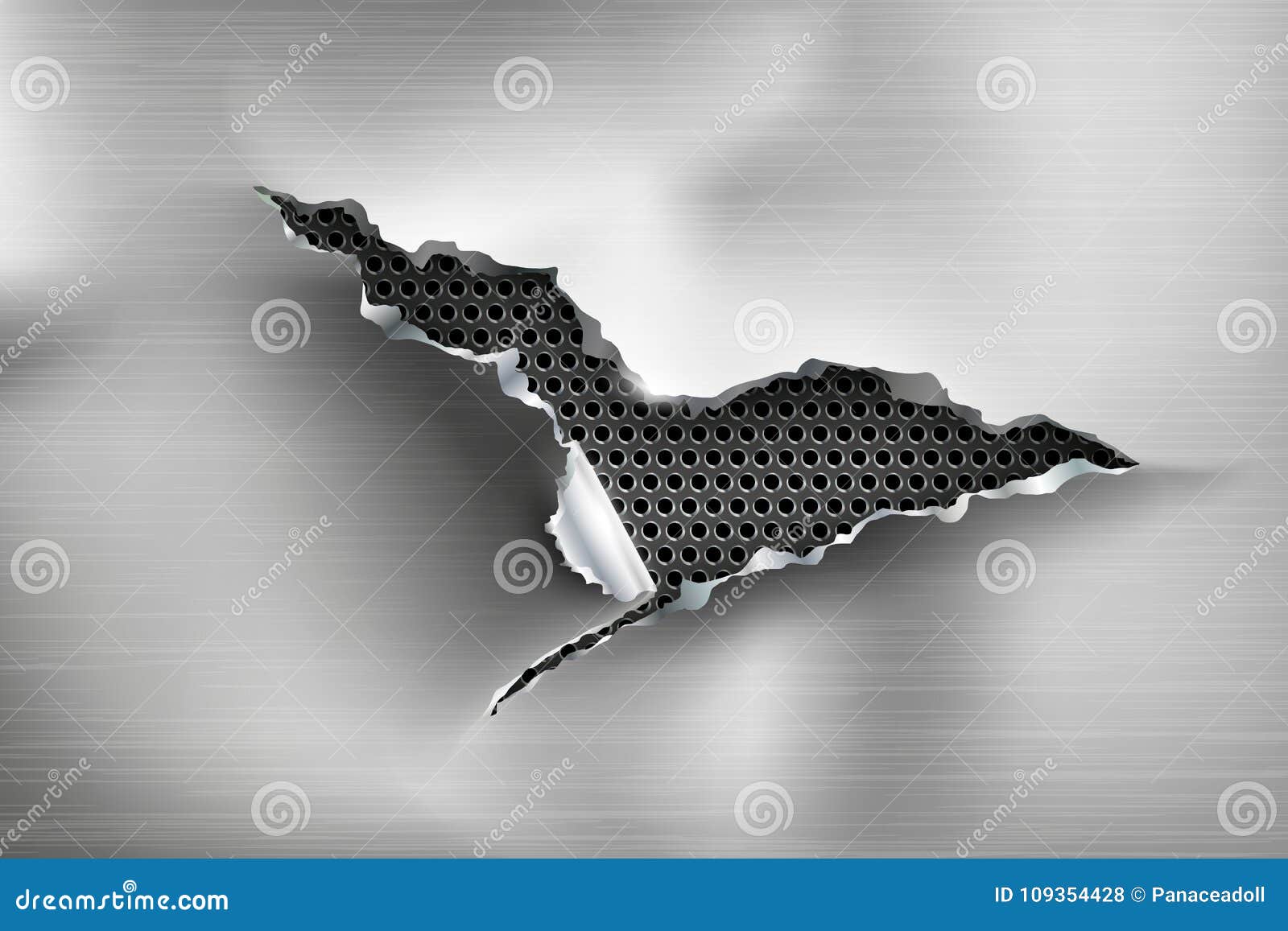 Hole Torn In Ripped Steel On Metal Stock Photo | CartoonDealer.com ...