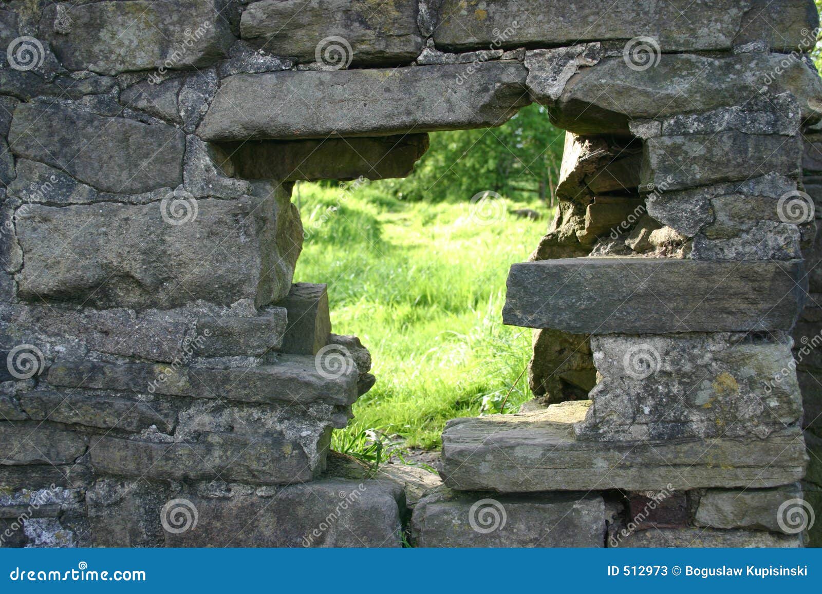 Hole in the wall... stock image. Image of green, fence - 512973