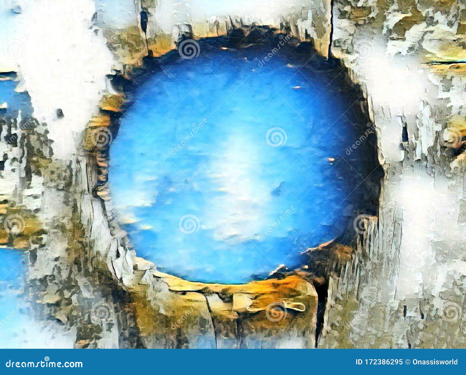 Hole in the Wall Abstract Creative Illustration Stock Illustration ...