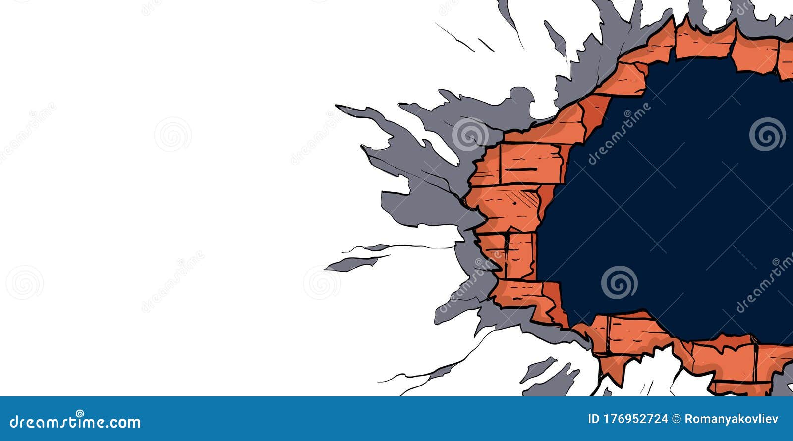 Hole in the Wall. Comics Style Stock Vector - Illustration of abstract ...