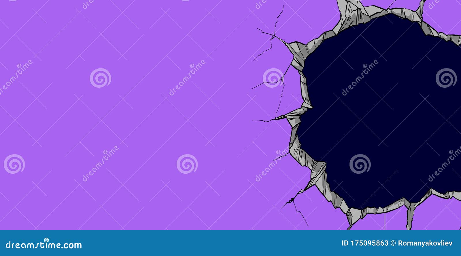 Hole in the Wall. Comics Style. Hand Drawn Vector Illustration Stock ...