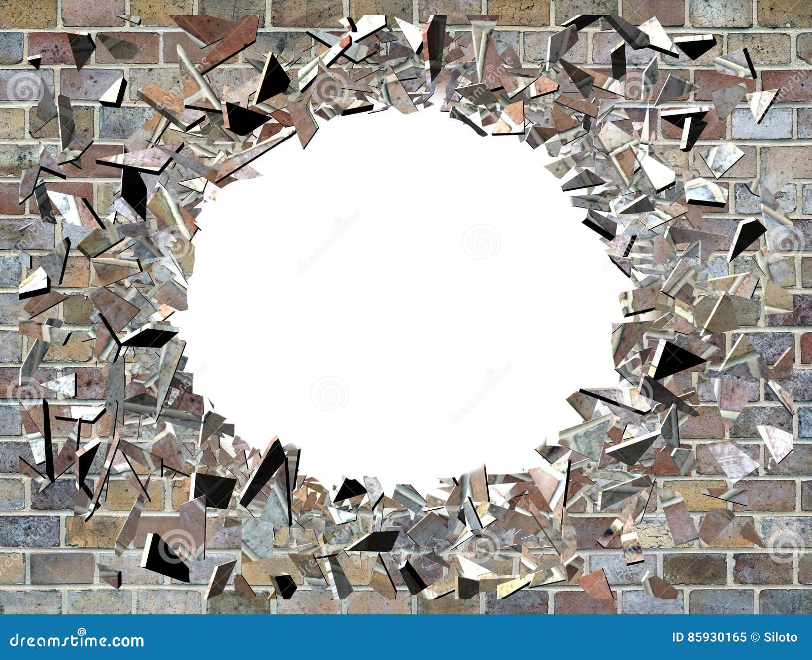 Hole in the Wall - Exploding Wall Stock Illustration - Illustration of ...