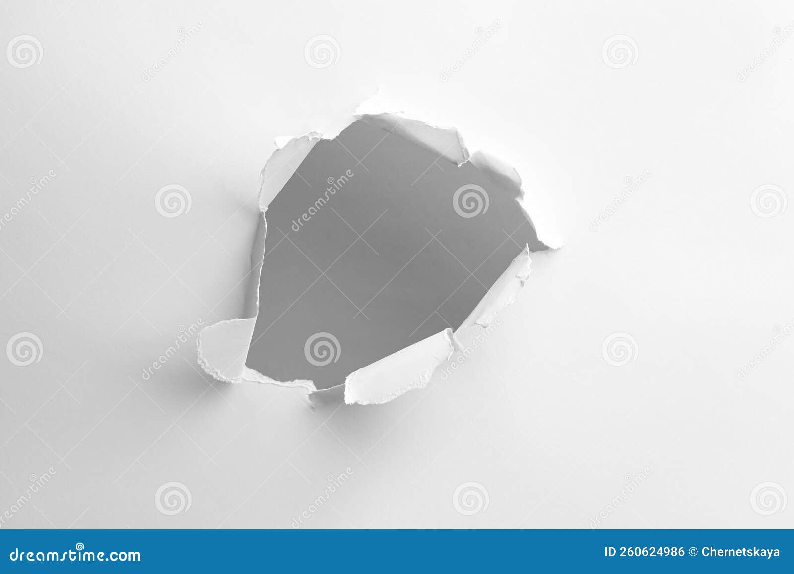 Hole in White Paper on Light Background Stock Photo - Image of design ...