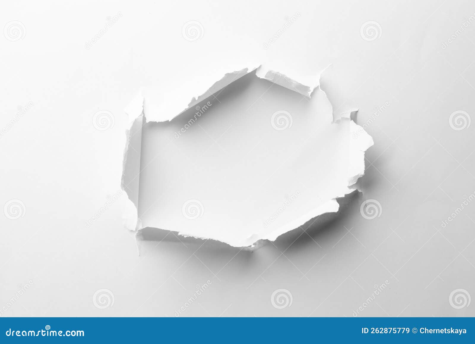 Hole in White Paper on Light Background Stock Image - Image of design ...