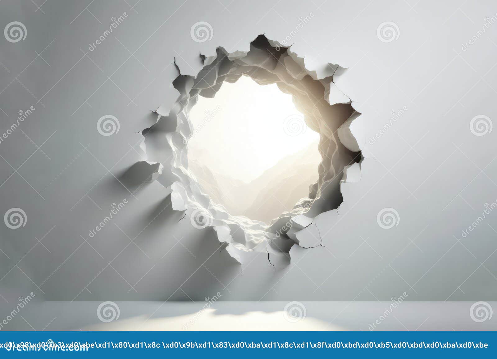 Hole in the White Wall Light from the Hole Abstract Background. Ai ...