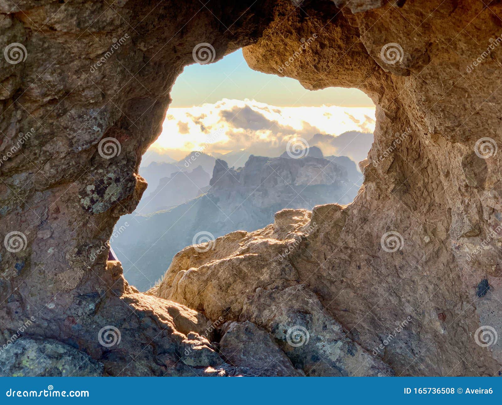 Hole Window Mountain View on a Rock Stock Photo - Image of spain ...