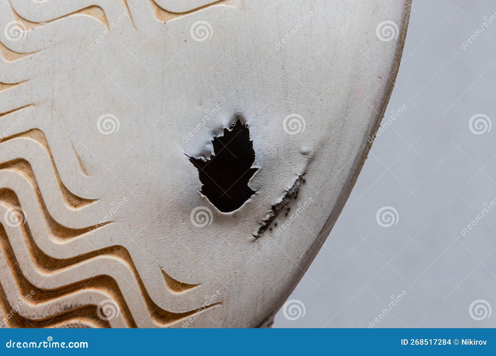 Through Hole Worn on the Sole of Sneakers Stock Photo - Image of shoe ...