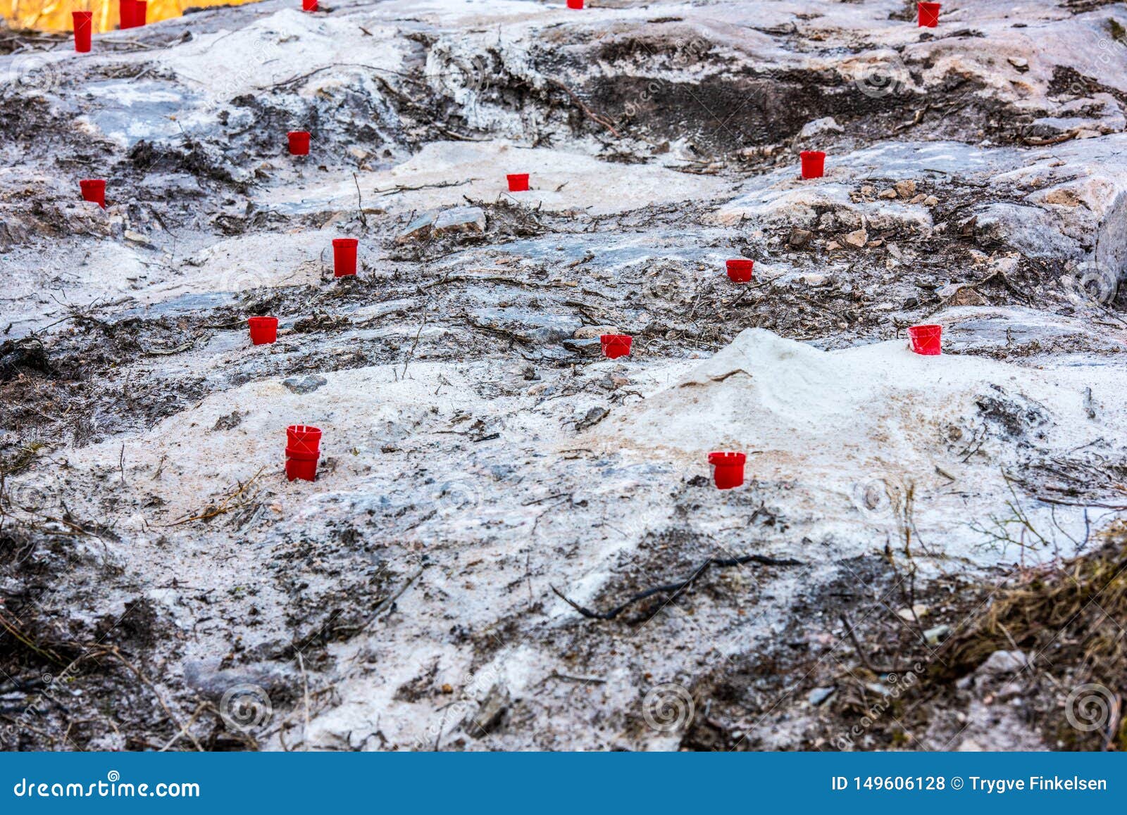 Holes Drilled To Be Filled with Dynamite Stock Photo - Image of drive ...