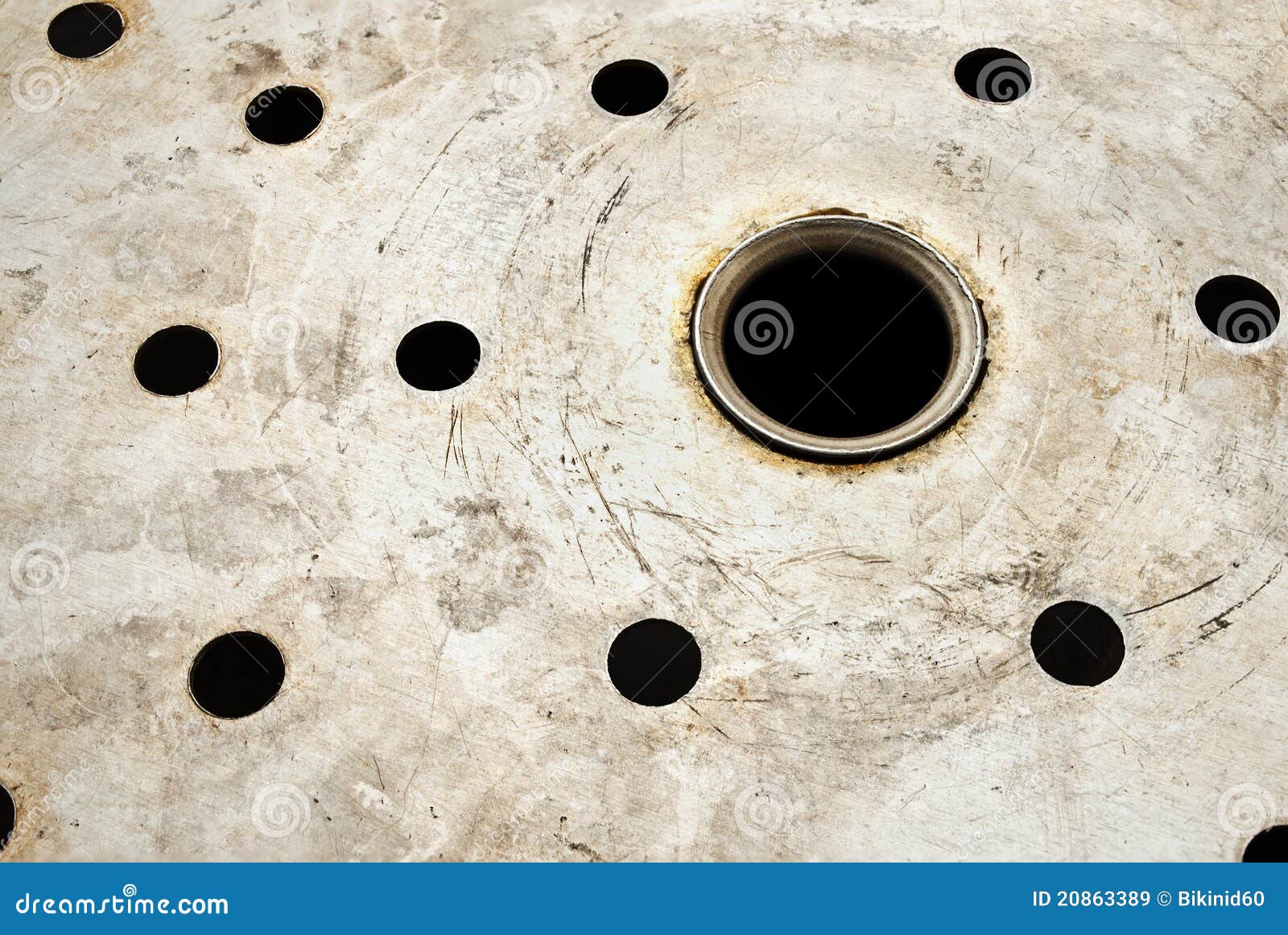 Holes in metal. stock image. Image of shape, dirty, board - 20863389