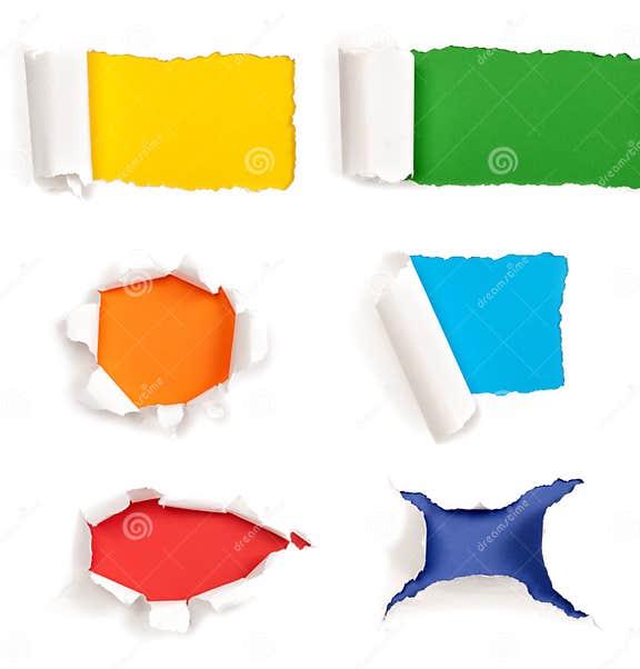 Holes in paper stock image. Image of exploding, isolated - 16402773