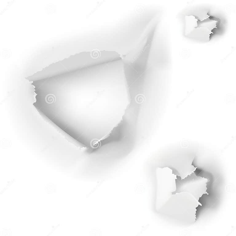 Holes in paper stock vector. Illustration of damaged, clip - 6046133