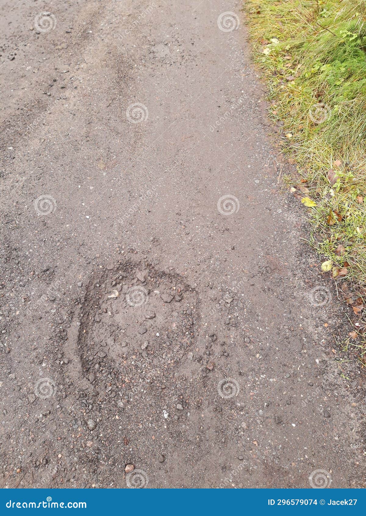 Holey non-asphalt road stock photo. Image of sand, asphalt - 296579074