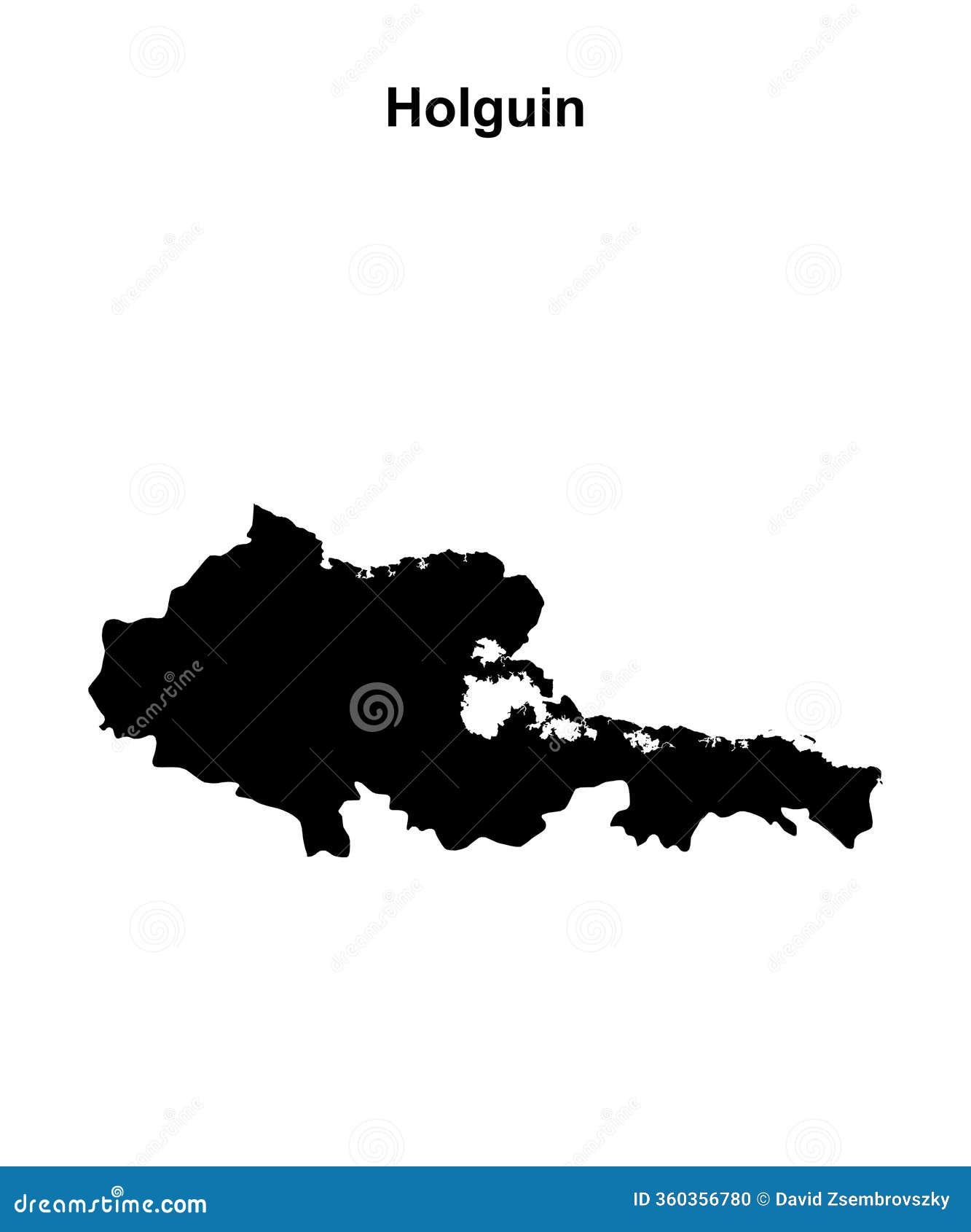 Holguin outline map stock vector. Illustration of contour - 360356780