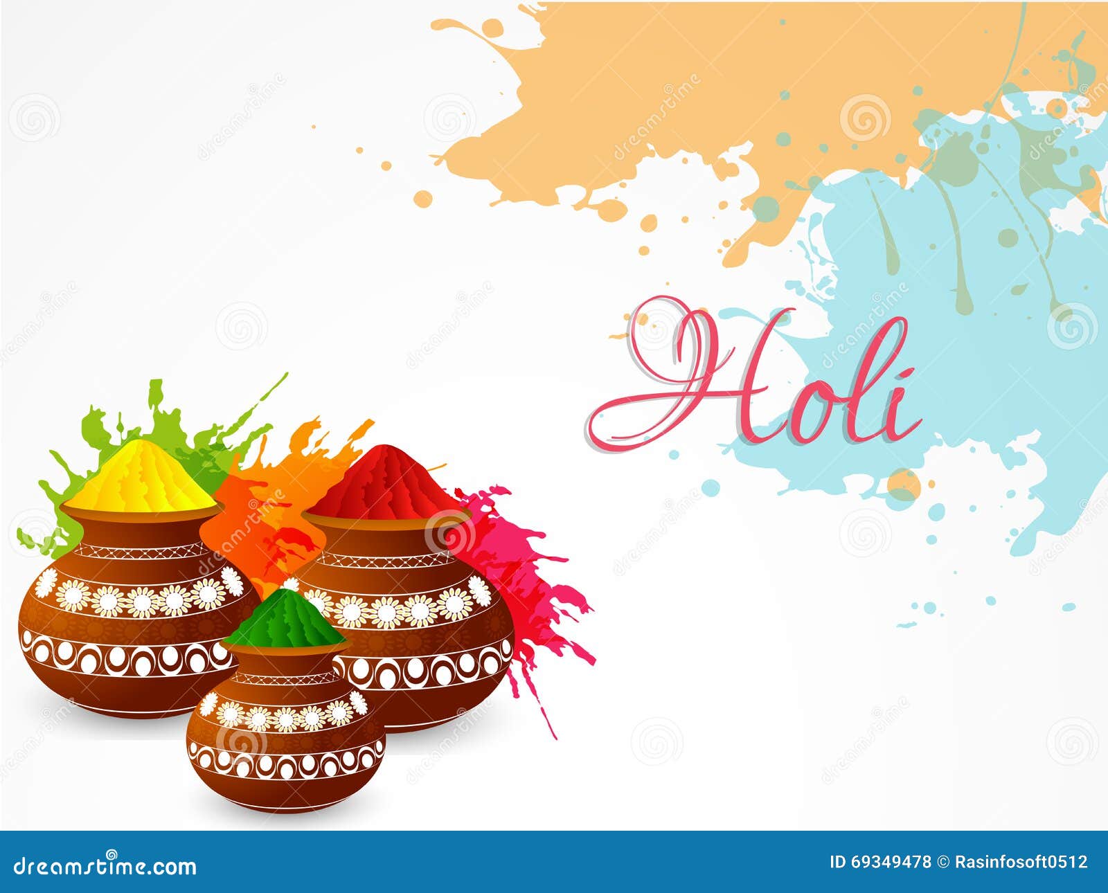 Holi Abstract stock illustration. Illustration of girl - 69349478