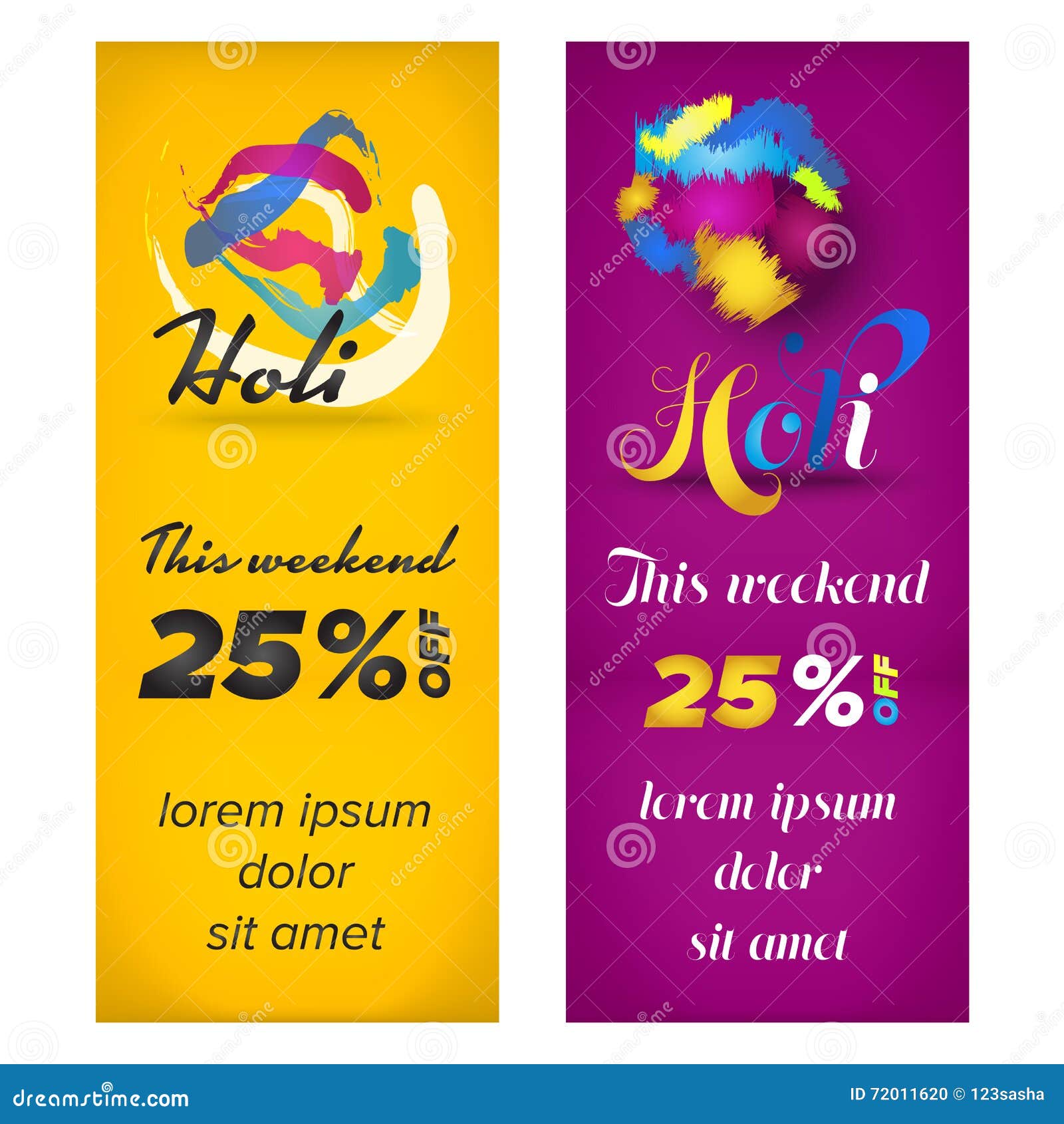 Holi banners design stock vector. Illustration of holiday - 72011620