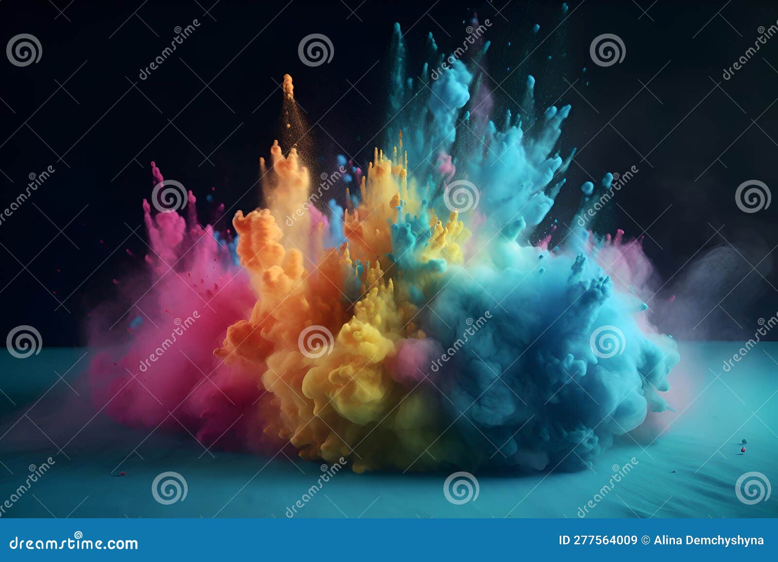 Holi Color Explosion, Generative AI 1 Stock Illustration - Illustration ...