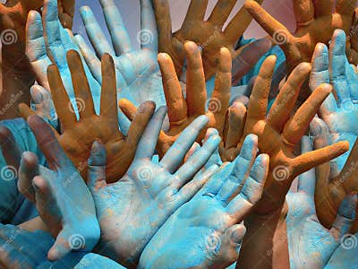 Holi - Colorful Human Hands Stock Image - Image of help, blue: 16579565