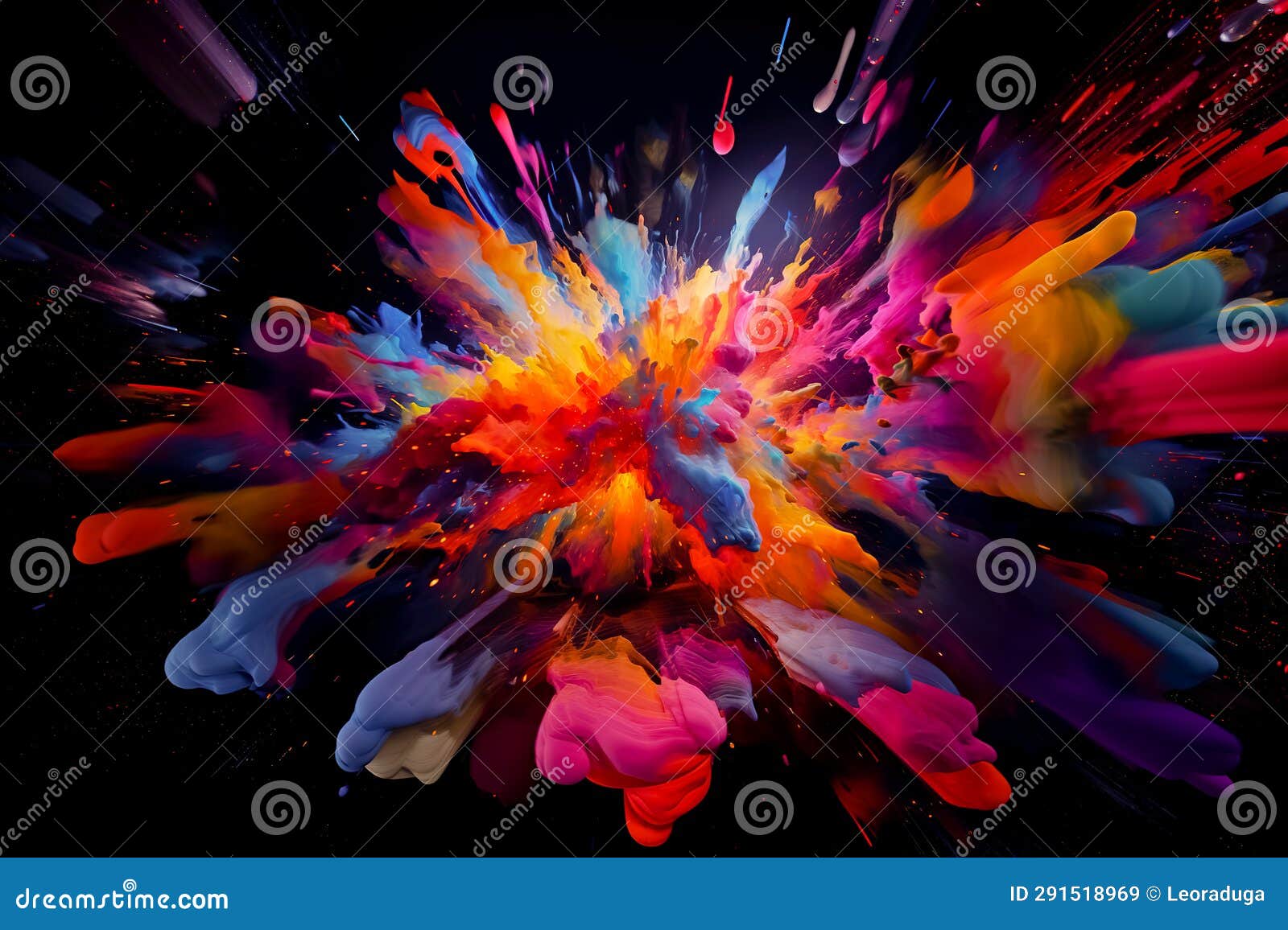 Holi Colorful Splash. Generative AI Technology Stock Illustration ...