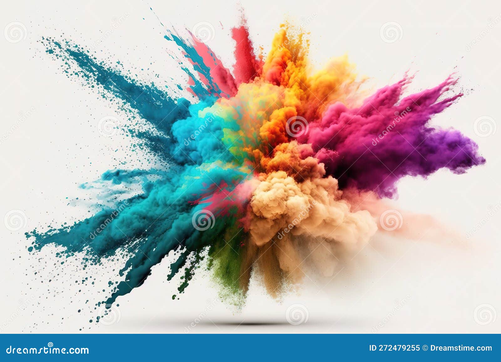 Holi Colors Explode, Generative AI. Stock Illustration - Illustration ...
