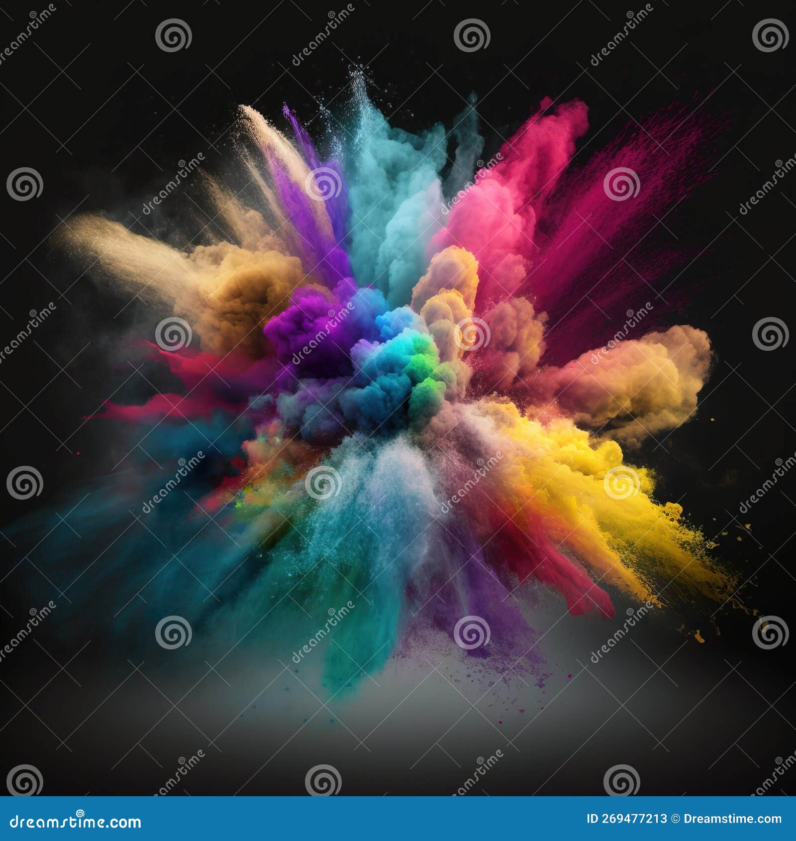 Holi Colour Explosion on a Dark Background. Generative AI Stock ...