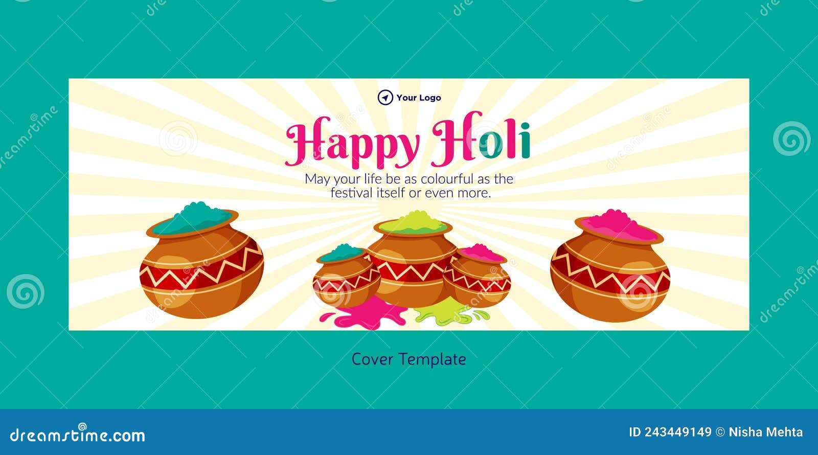 Happy Holi Cover Page Design Stock Vector - Illustration of enjoy ...